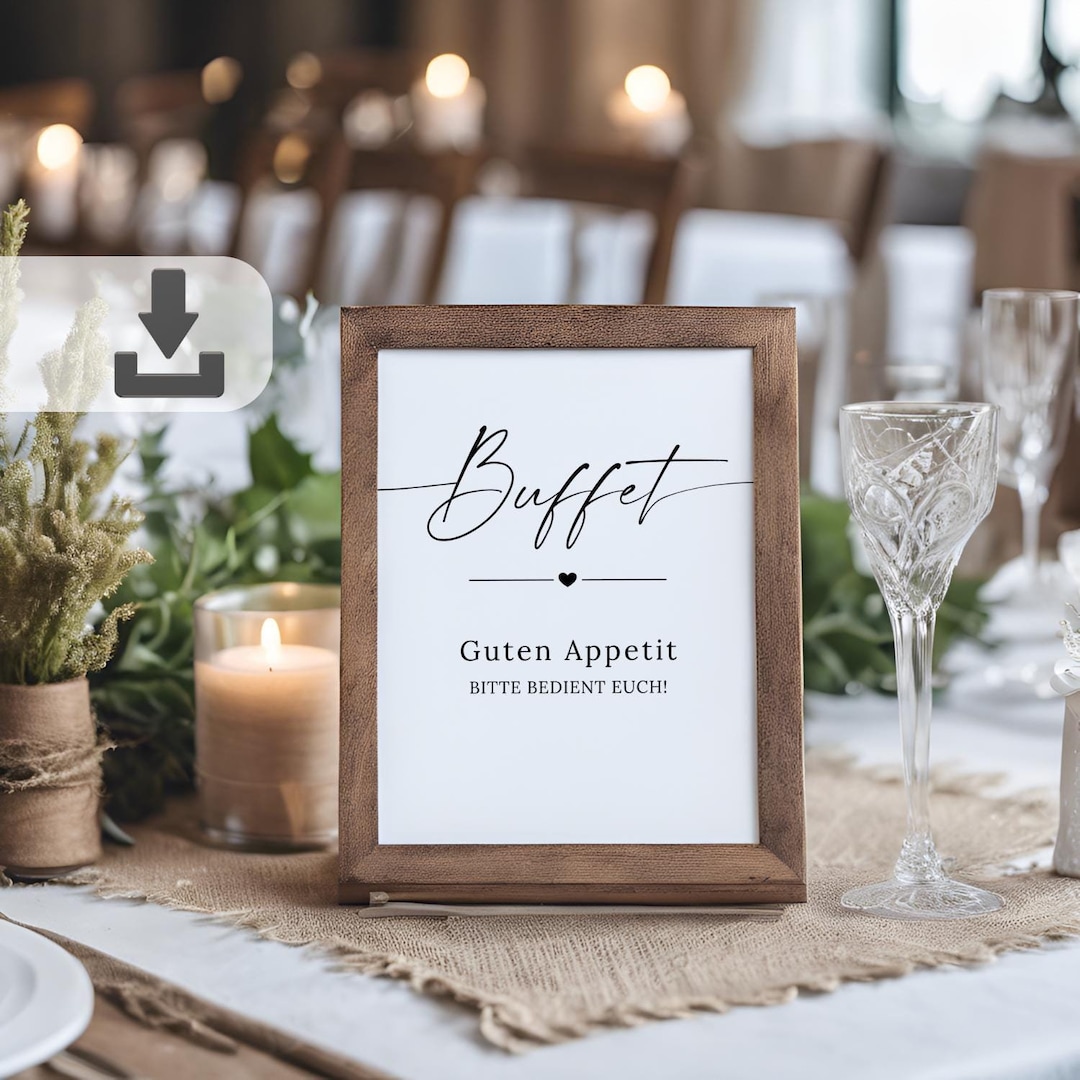 Wedding Buffet Sign, Wedding Sign to Print 13x18 and A4, Digital ...