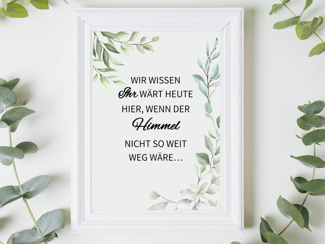Wir Wissen Ihr Wärt Heute Hier Wenn Der Himmel Nicht so Weit - Etsy Wir Wissen Ihr Wärt Heute Hier Wenn Der Himmel Nicht so Weit - Etsy