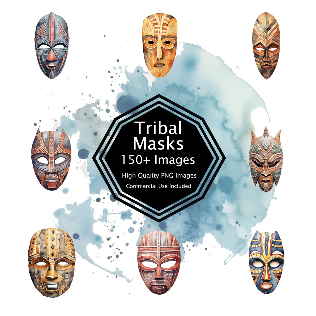 Tribal Mask Images Clip Art Over 150 PNG No Background Variety of ...