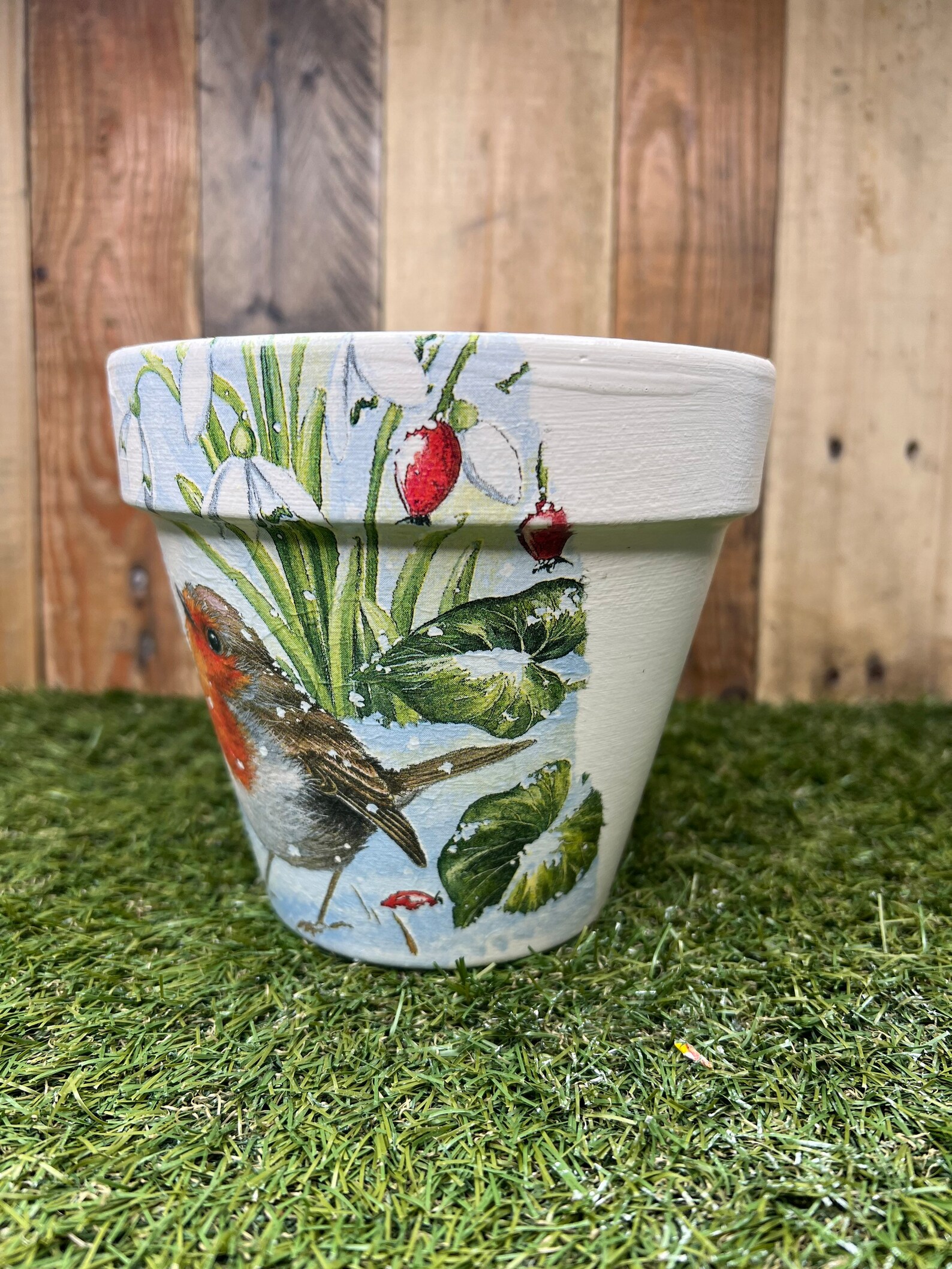 Robin Decoupaged Plant Pot Robin Robin Gift Robin Lover - Etsy UK