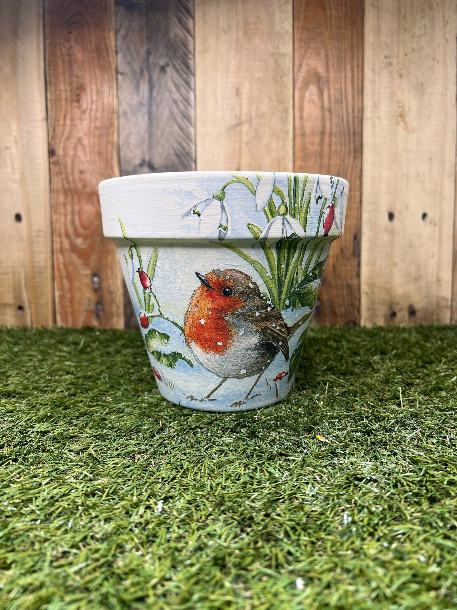 Robin Decoupaged Plant Pot Robin Robin Gift Robin Lover - Etsy UK