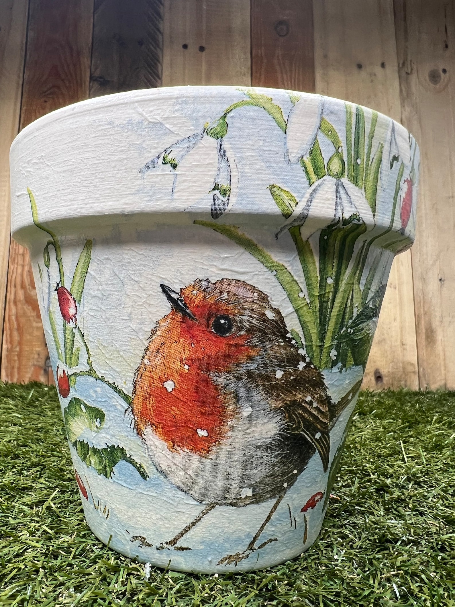 Robin Decoupaged Plant Pot Robin Robin Gift Robin Lover - Etsy UK