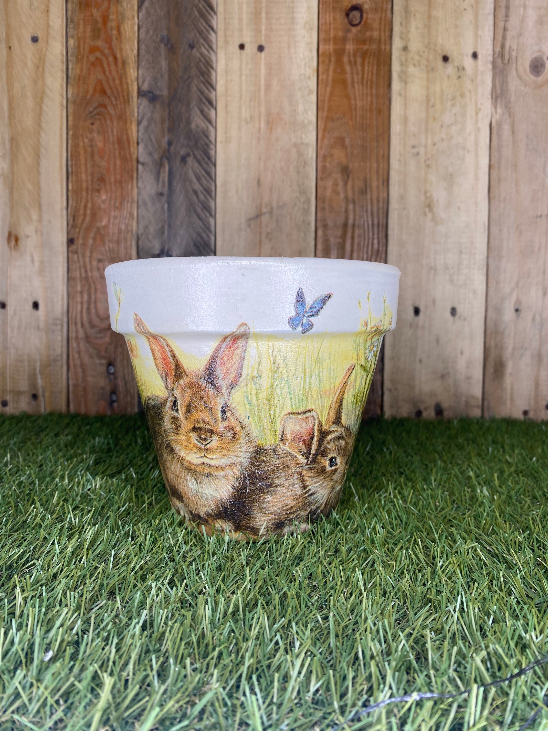 Rabbit Plant Pot Rabbit Gift Birthday Gift Mothers Day - Etsy UK