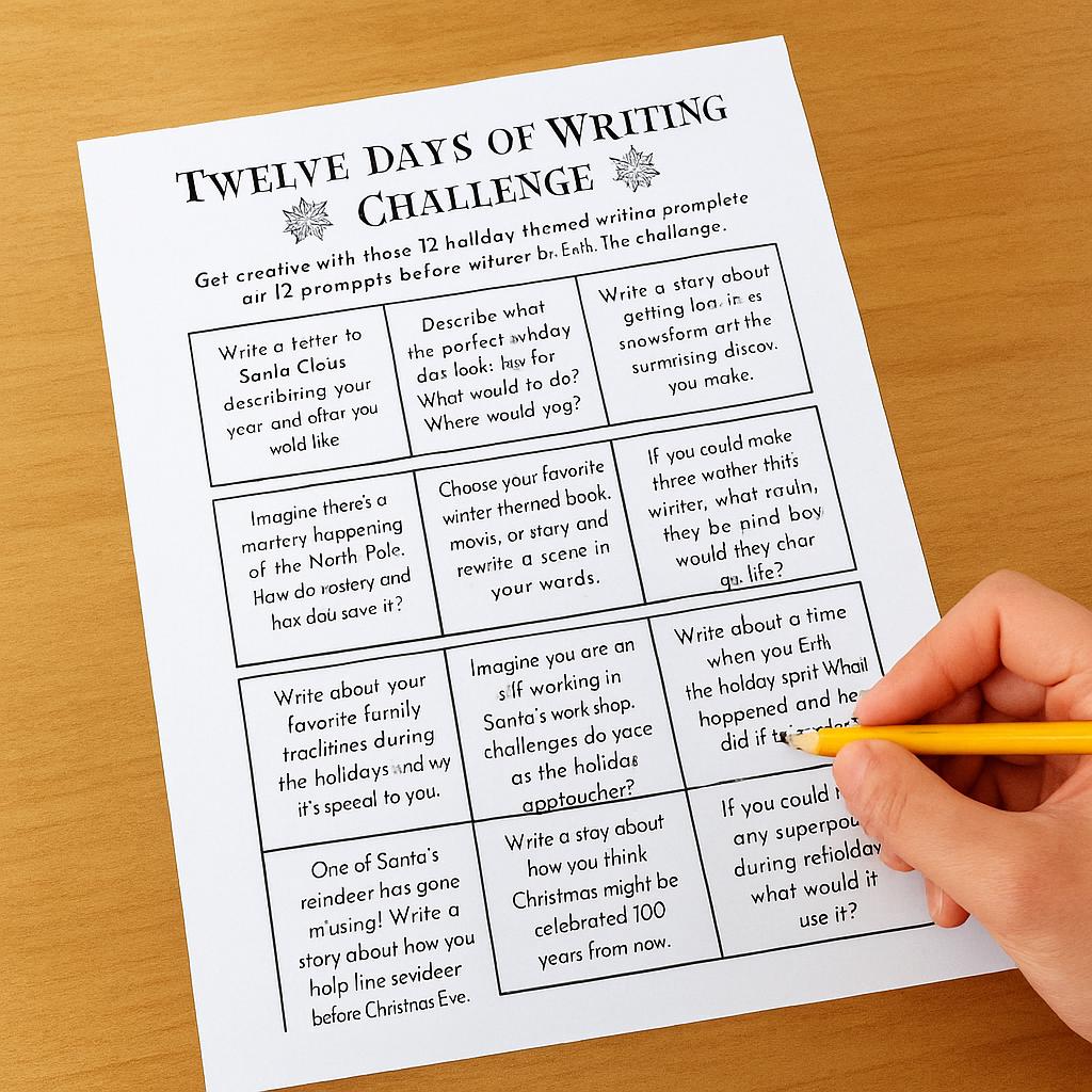 12 Days of Christmas Writing Challenge | Holiday Writing Prompts - Etsy