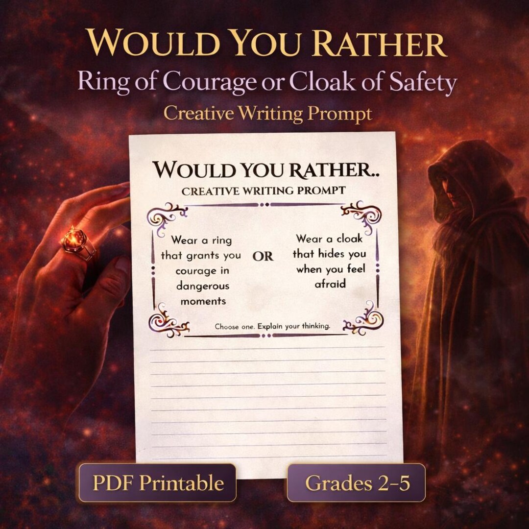 Would You Rather Writing Prompt – Ring of Courage or Cloak of Safety ...