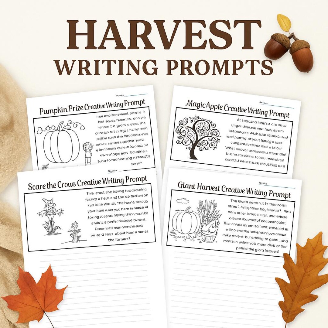Fall Writing Prompts: Harvest Creative Writing Activities (PDF) - Etsy
