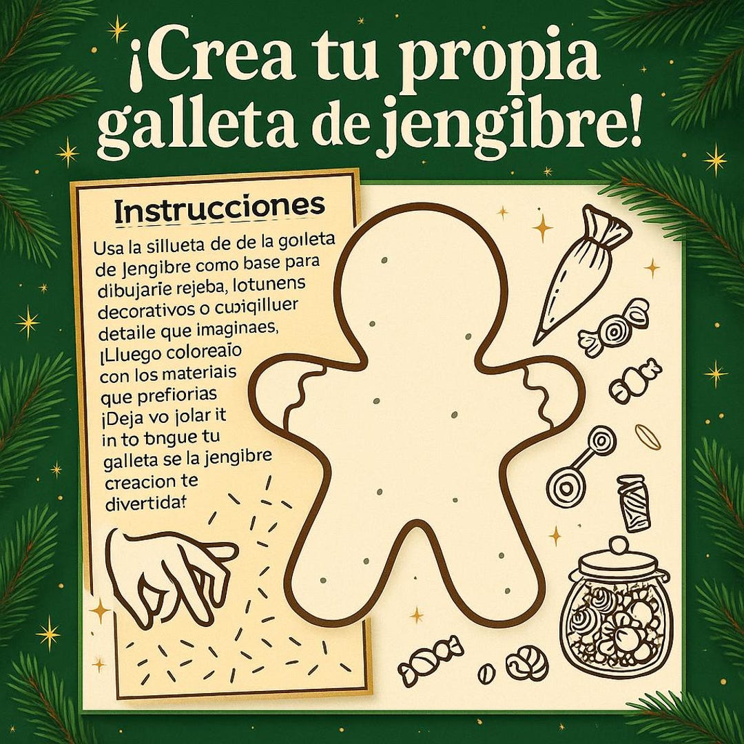 Crea Tu Propia Galleta De Jengibre | Spanish Gingerbread Craft ...