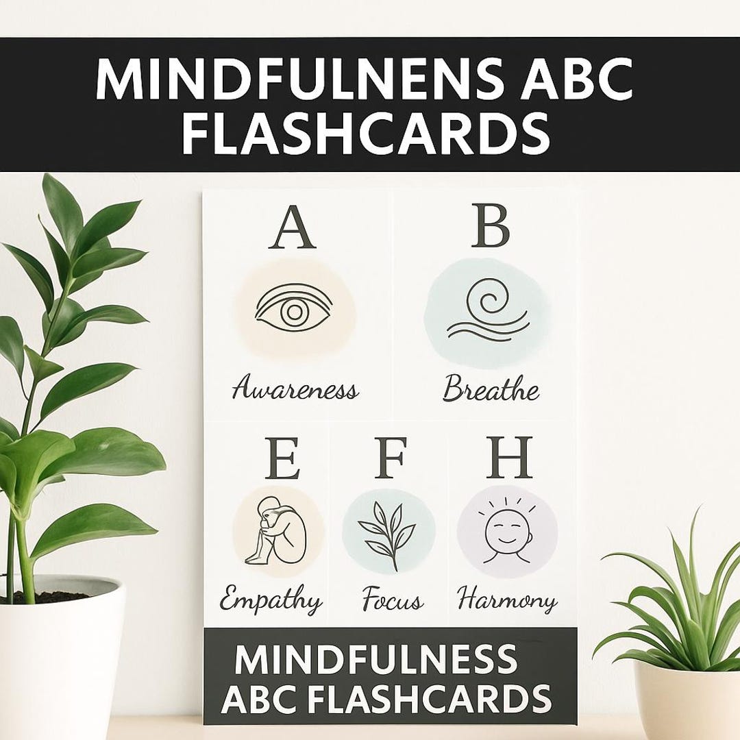 Mindfulness Alphabet Flashcards: Pastel Watercolor Learning Cards ...