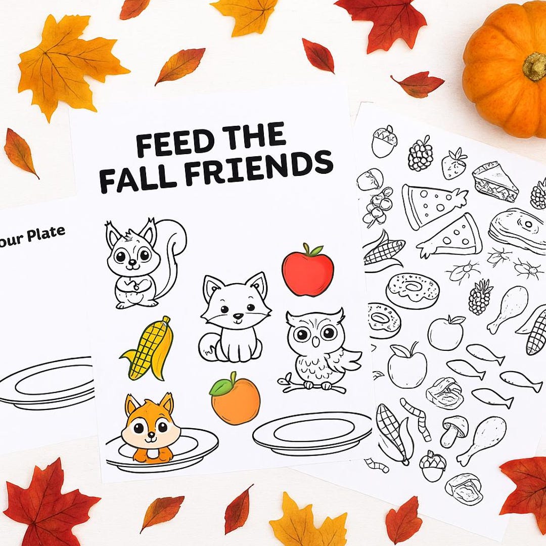 Feed the Fall Friends Printable Activity | Thanksgiving Cut & Paste ...