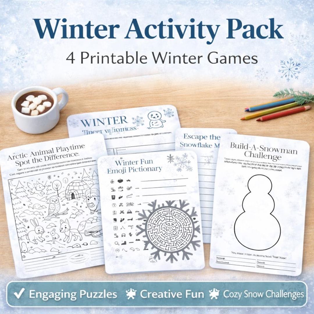 Winter Printable Activity Pack | Games, Puzzles & Snow Challenges for ...