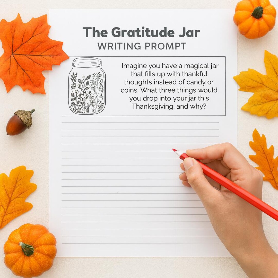 The Gratitude Jar Writing Prompt | SEL Thanksgiving Activity ...