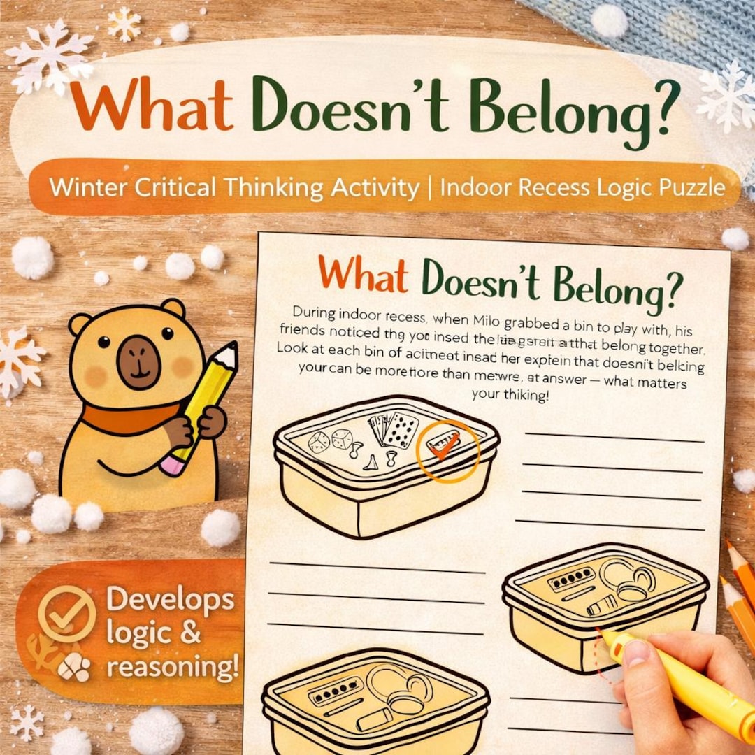 What Doesn’t Belong? Indoor Recess Logic Puzzle | Winter Critical ...