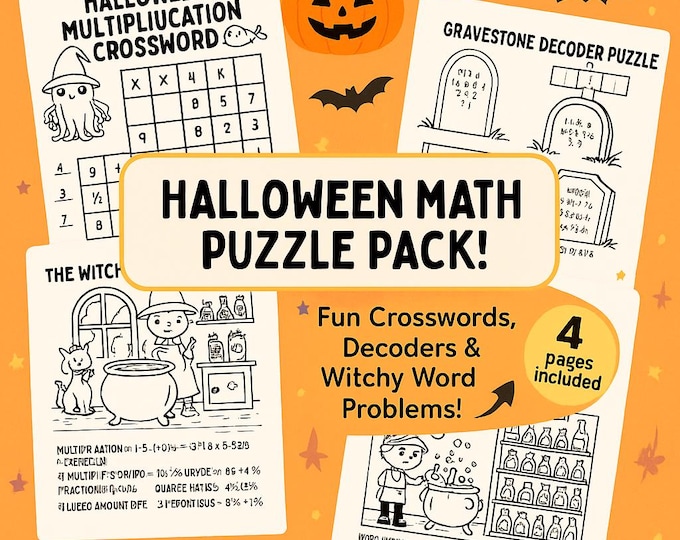 Printable Halloween Monster Math Game, Math Problems, Math Challenge ...