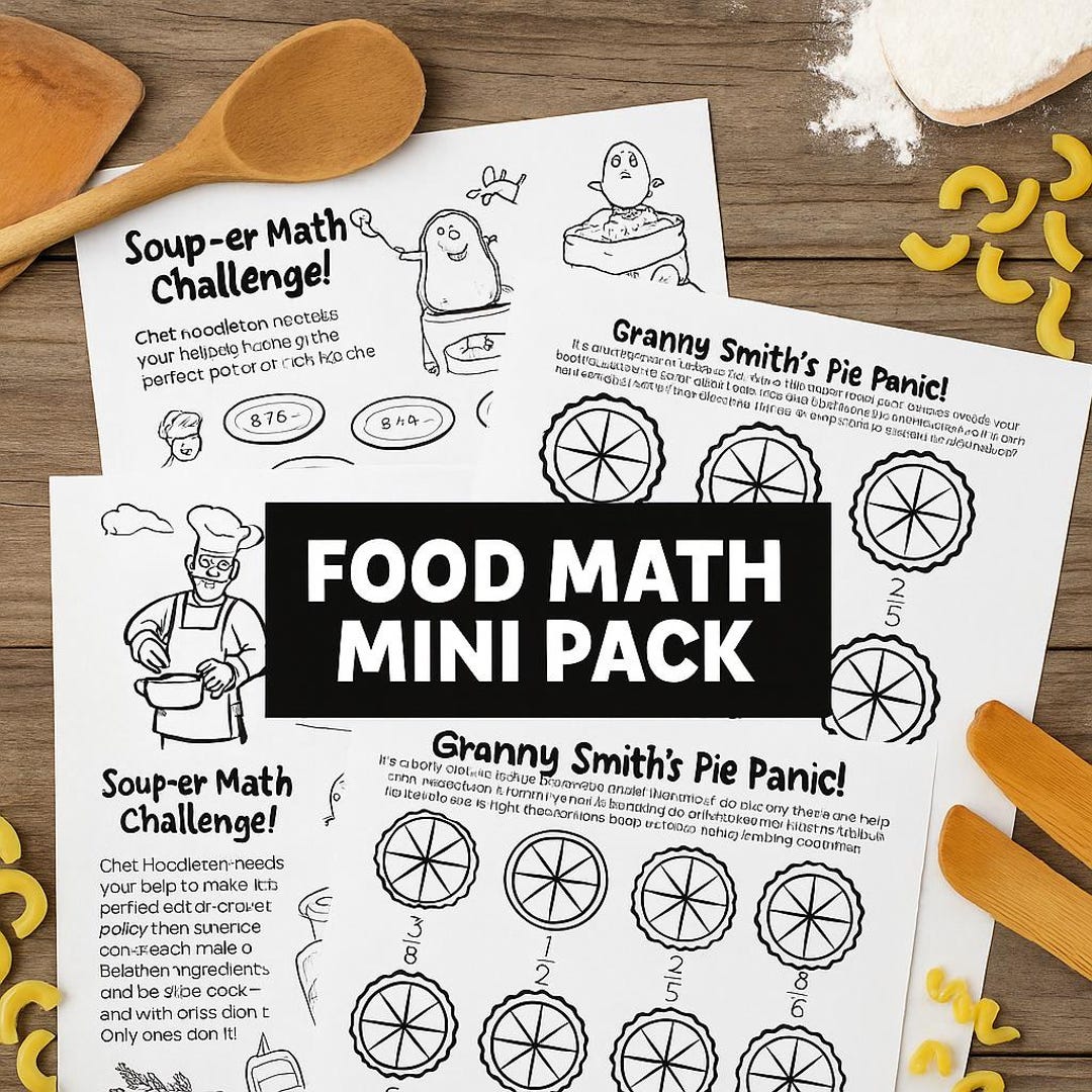 Food Math Mini Pack | 3 Printable Math Games for Kids - Etsy