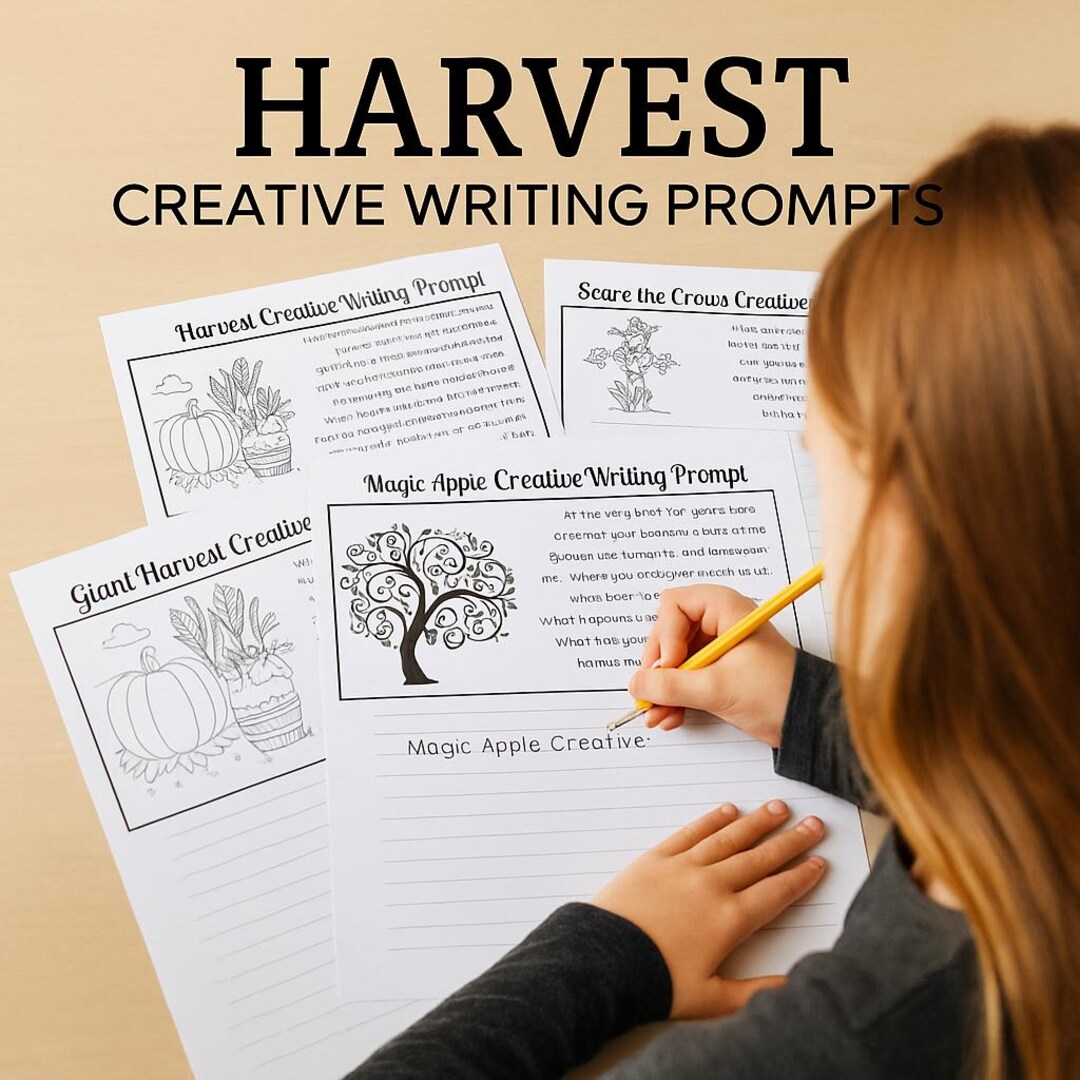 Harvest Writing Prompts – 4 Pack Printable Worksheets | Fall Creative ...