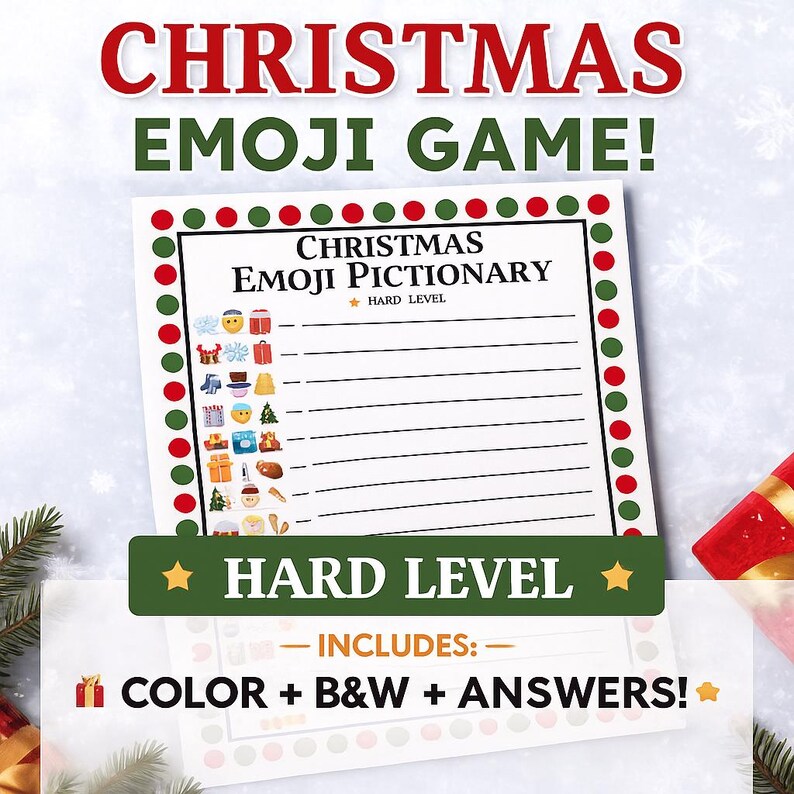 Christmas Emoji Pictionary – Hard Level | Challenging Christmas Party ...