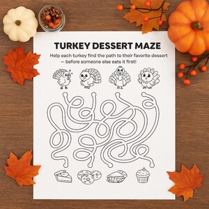 Turkey Maze | Printable Thanksgiving Activity for Kids | Fun Turkey ...