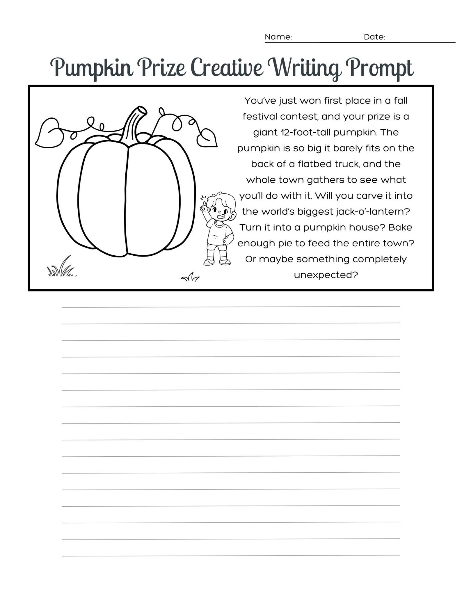 Fall Writing Prompts for Kids: 7 Autumn-themed Worksheets (PDF) - Etsy