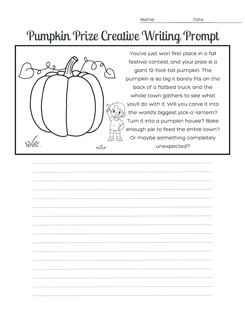Fall Writing Prompts for Kids: 7 Autumn-themed Worksheets (PDF) - Etsy