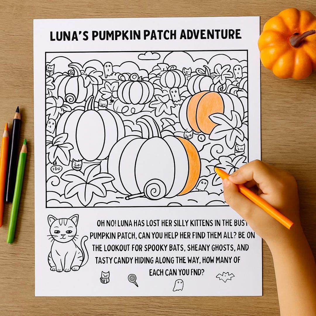 Pumpkin Patch Hidden Picture Puzzle | Halloween Activity for Kids ...