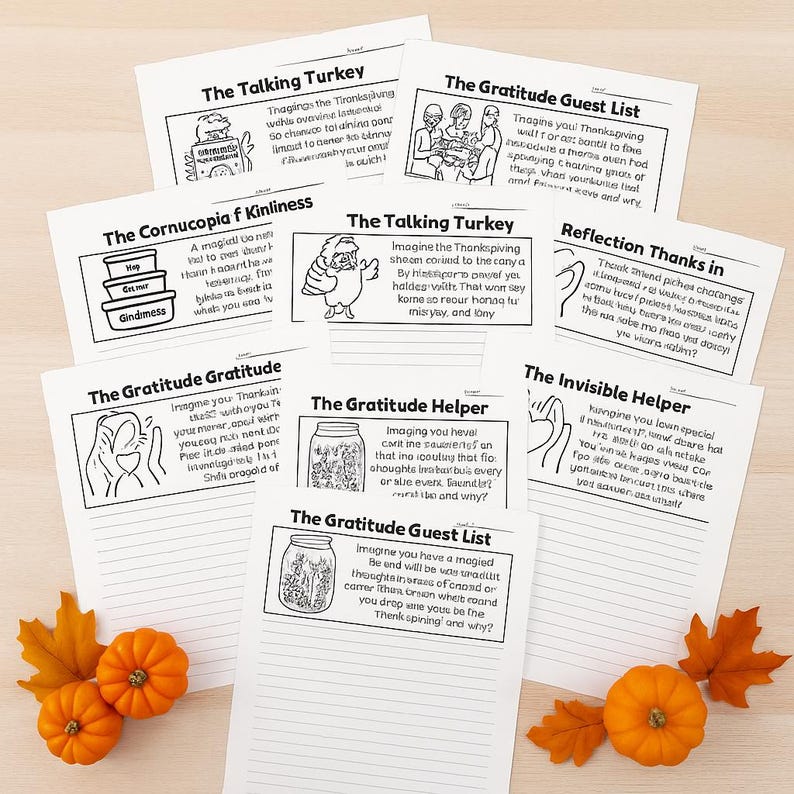 Thanksgiving Gratitude Writing Prompts: SEL Activities for Kids (PDF ...