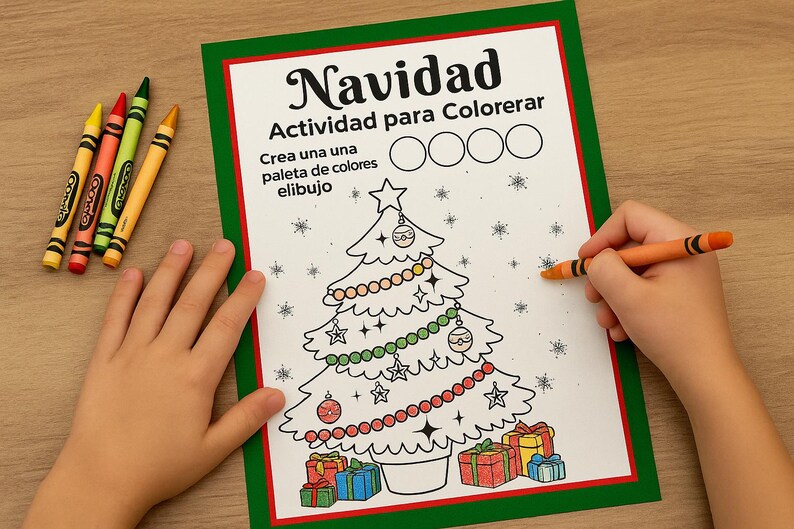 Árbol De Navidad Para Colorear | Spanish Christmas Coloring Page - Etsy ...