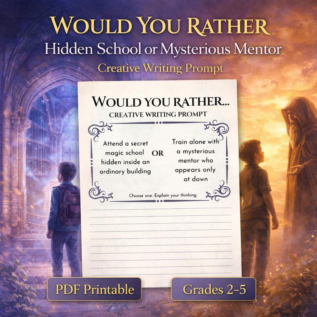 Would You Rather Writing Prompt – Hidden School or Mysterious Mentor ...