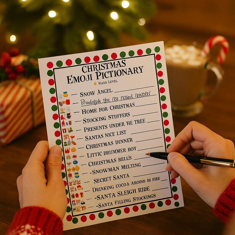 Christmas Emoji Pictionary – Hard Level | Challenging Christmas Party ...