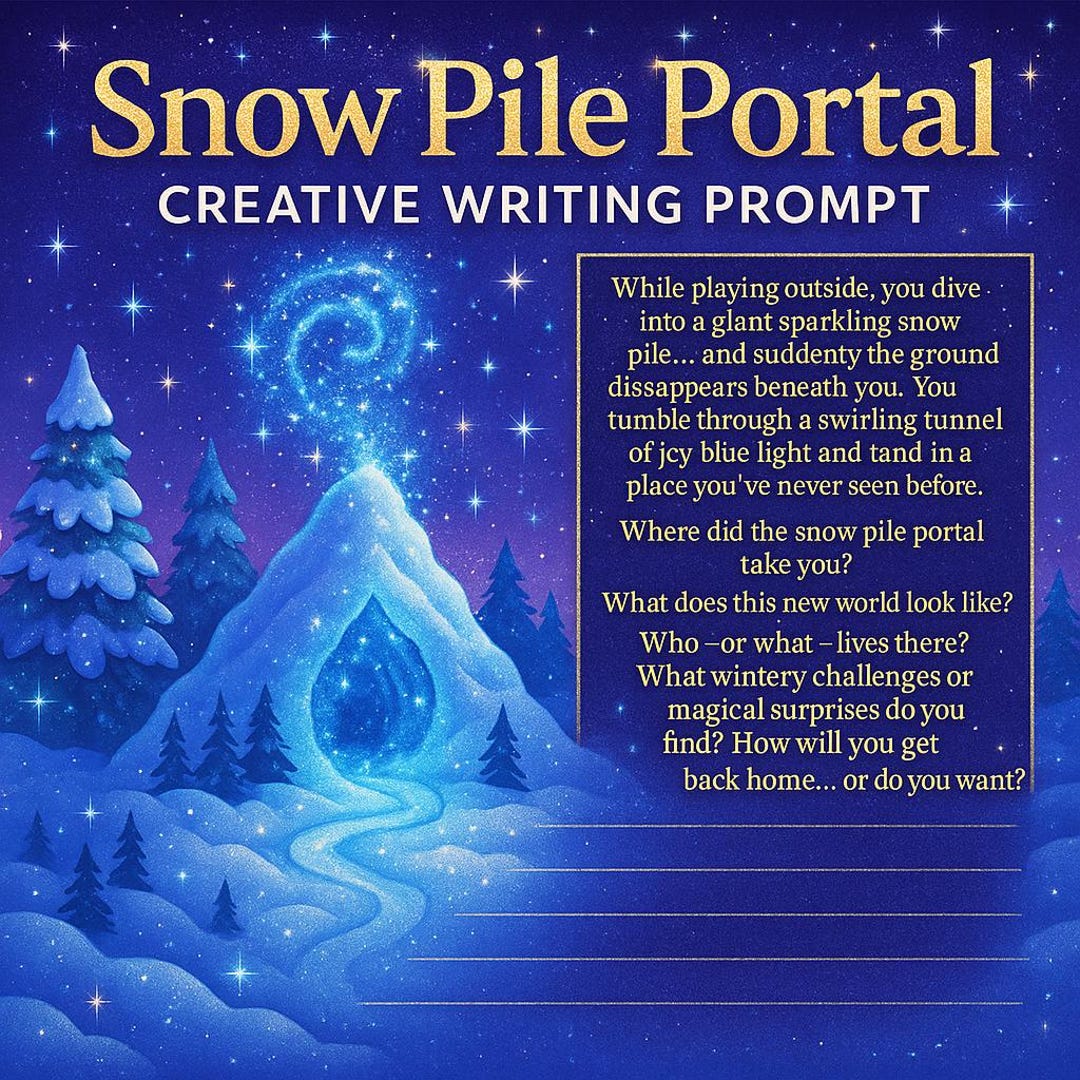 Snow Pile Portal Writing Prompt: Winter Creative Writing Activity (PDF ...
