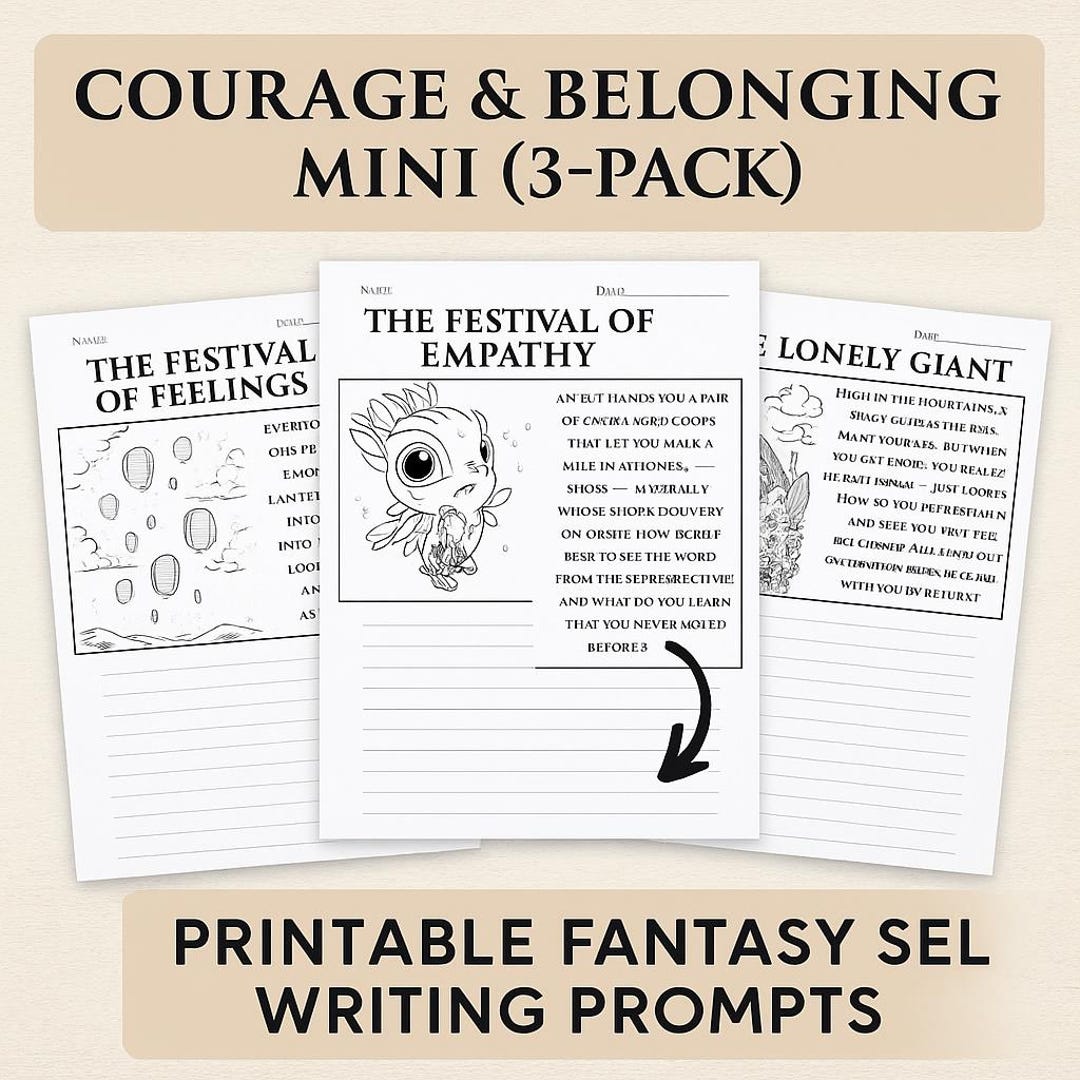 Courage and Belonging Writing Prompts: SEL Activity Worksheets (PDF) - Etsy