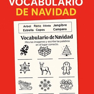 Spanish Christmas Vocabulary Worksheet | Vocabulario De Navidad - Etsy
