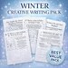 Winter Creative Writing Prompts 5 Pack | Snowflake Stories, Winter ...