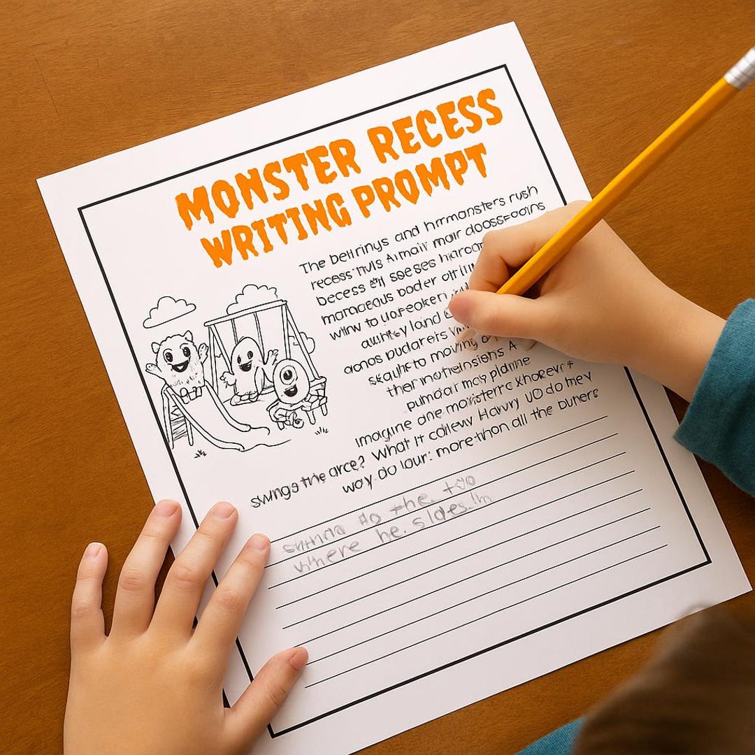 Monster Recess Creative Writing Prompt | Fun Fall Literacy Activity ...