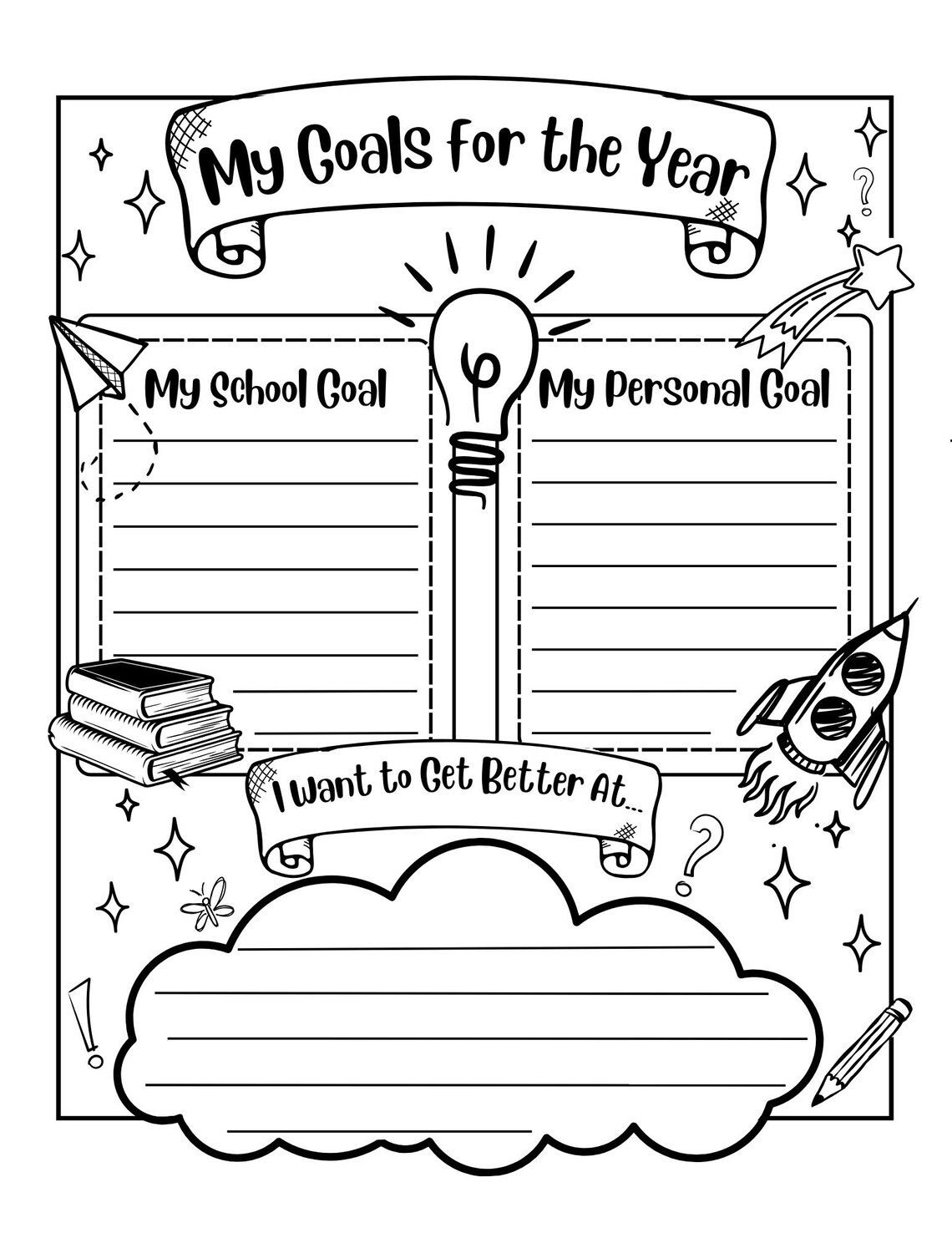 January Reset Goal Setting Worksheet for Kids | Student Goals ...