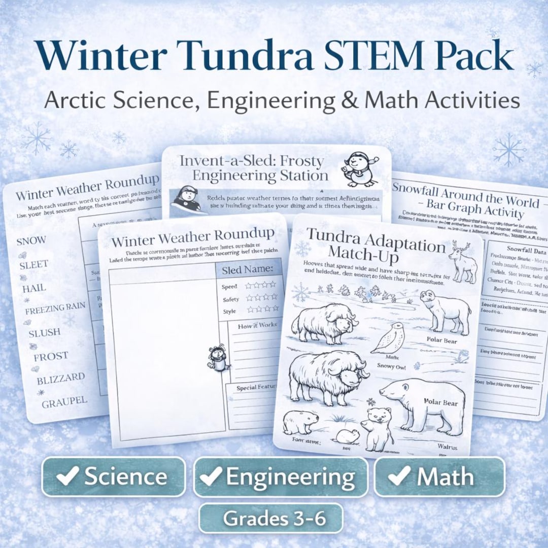 Winter Tundra STEM Activities Pack | Arctic Science, Math & Engineering ...