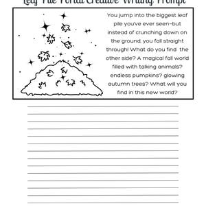Leaf Pile Portal Writing Prompt: Autumn Creative Writing Activity (PDF ...