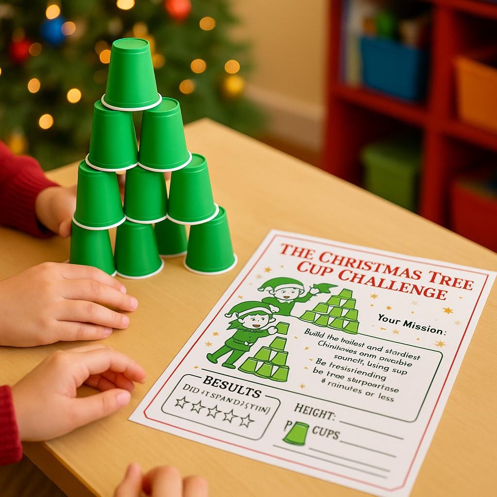 The Christmas Tree Cup Challenge | Christmas STEM Game | North Pole ...