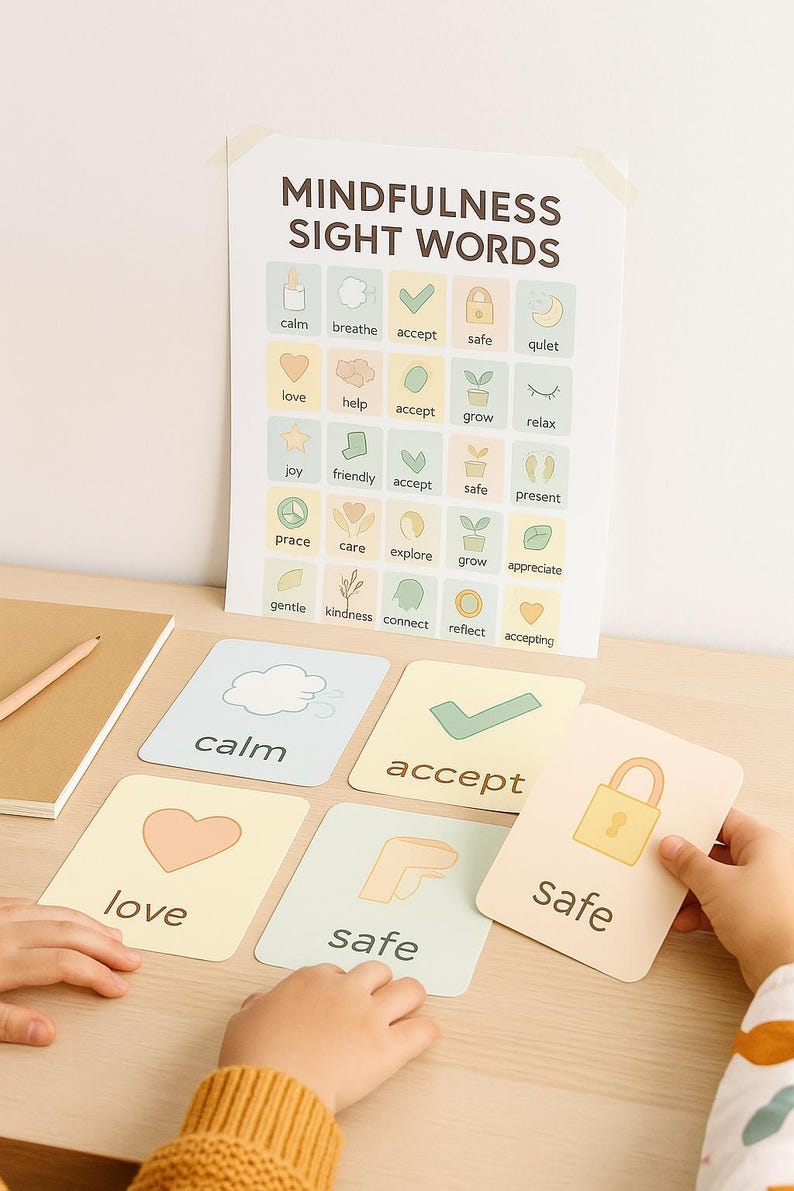 Mindfulness Sight Word Flashcards: Kids' SEL Activities, Positive ...