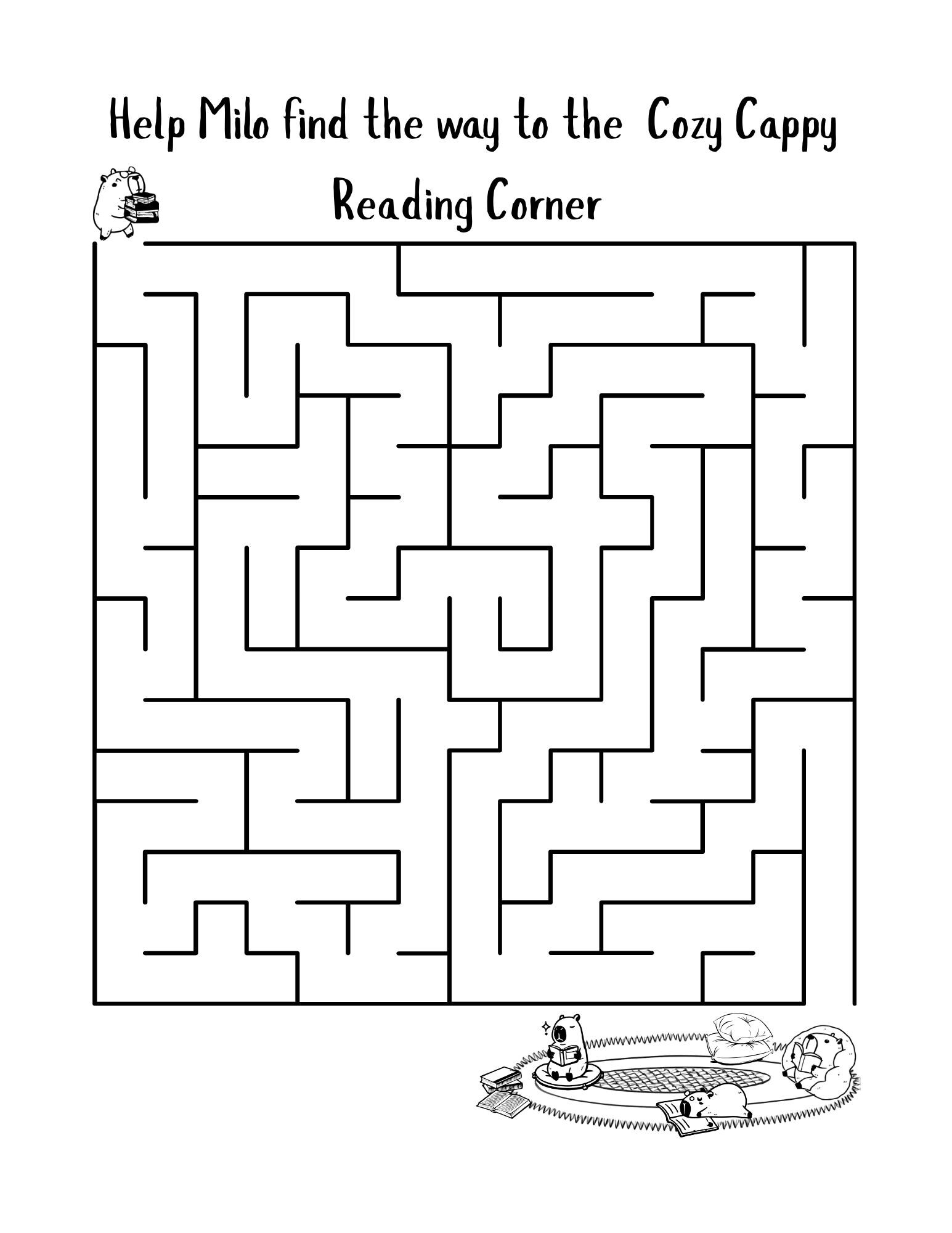 Indoor Recess Capybara Maze Activity | Calm Focus Maze for Kids ...
