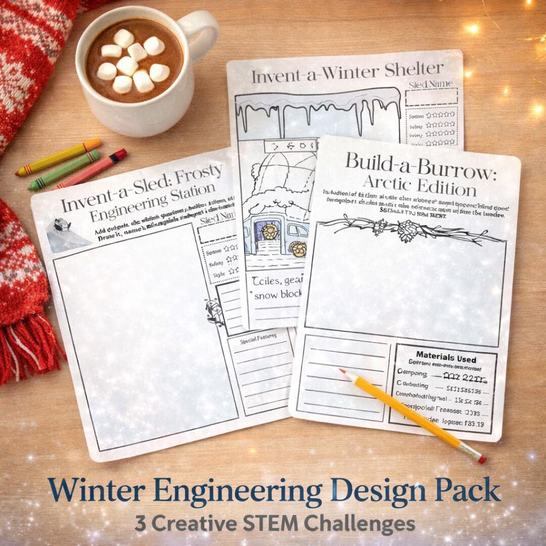 Winter Engineering Design Challenge | Arctic STEM Drawing & Writing ...