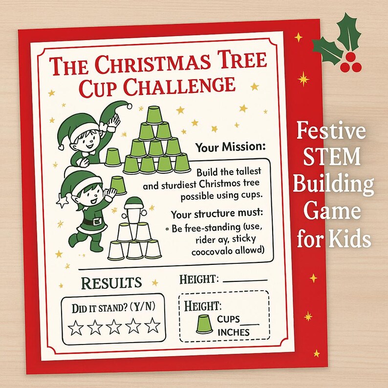 The Christmas Tree Cup Challenge | Christmas STEM Game | North Pole ...