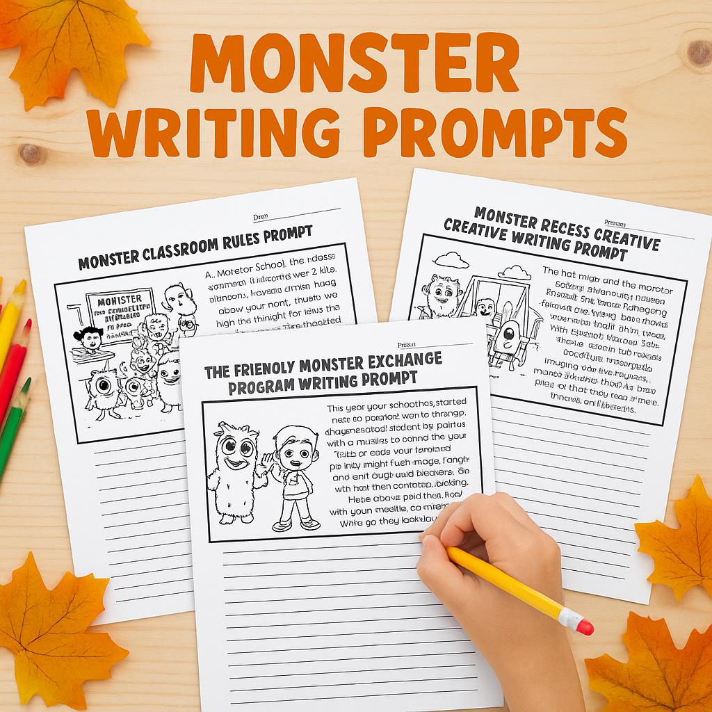 Monster Writing Prompts | Halloween Creative Writing Pack for Kids - Etsy