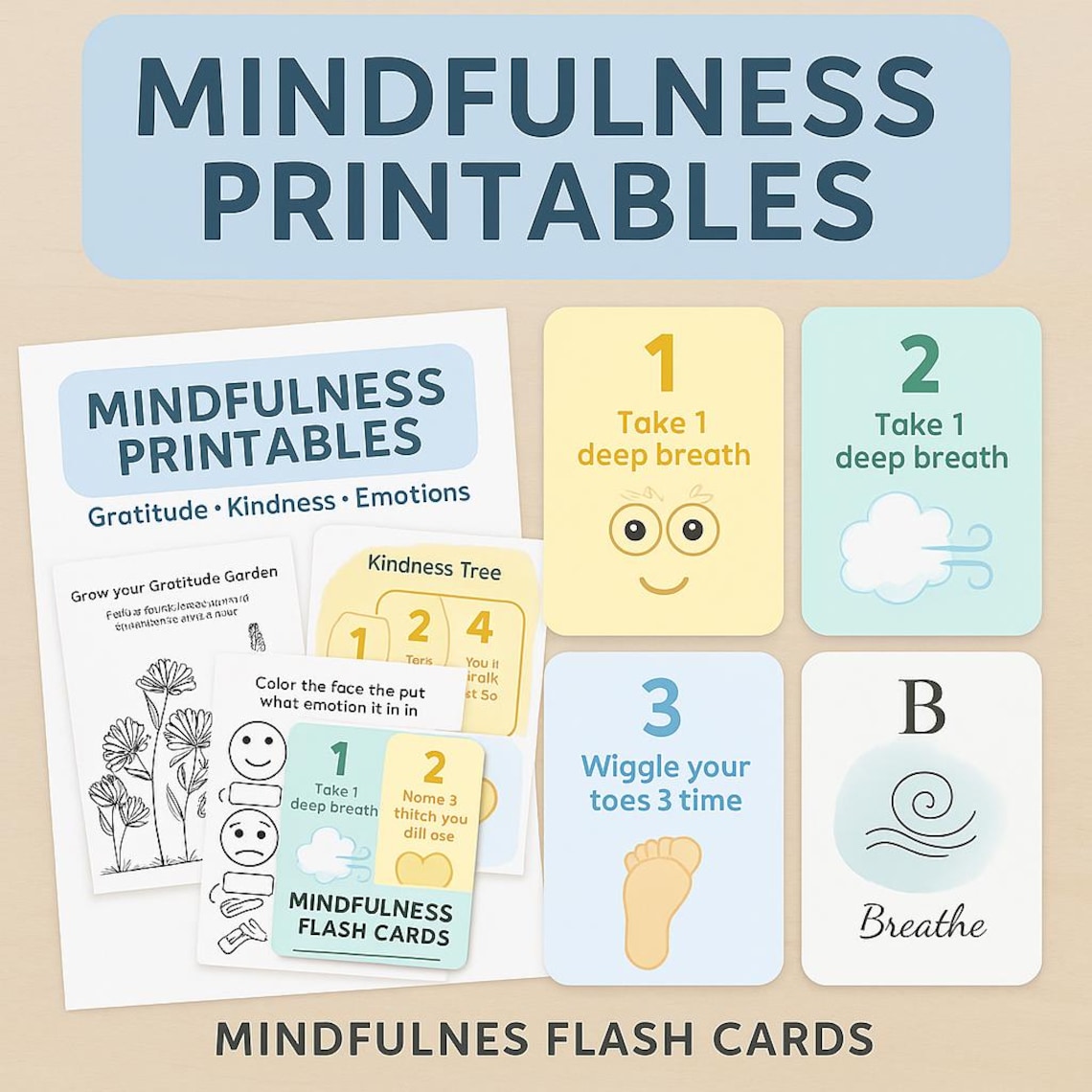 Mindfulness Bundle for Kids | Printable Flashcards + Activity Pack ...