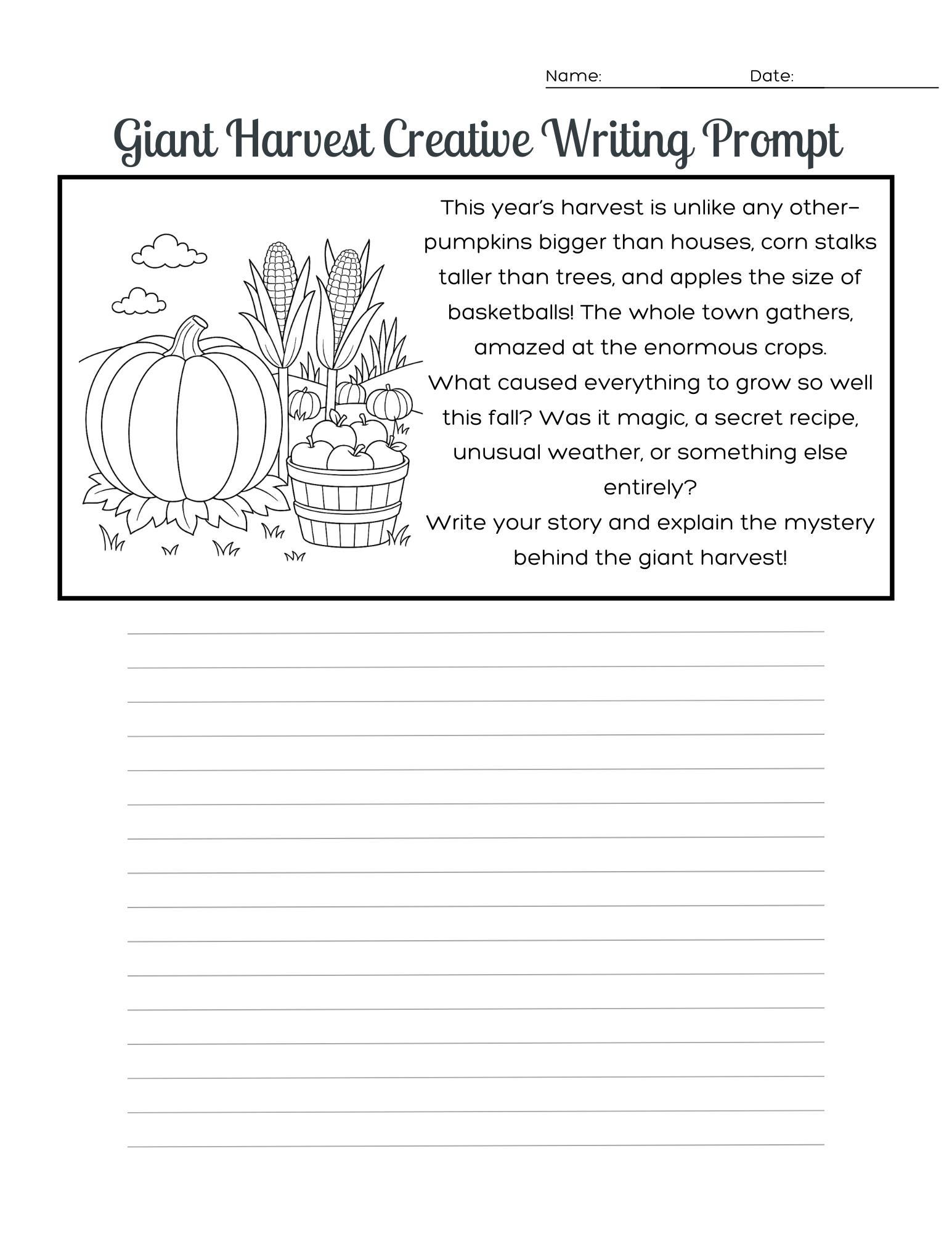 Fall Writing Prompts for Kids: 7 Autumn-themed Worksheets (PDF) - Etsy