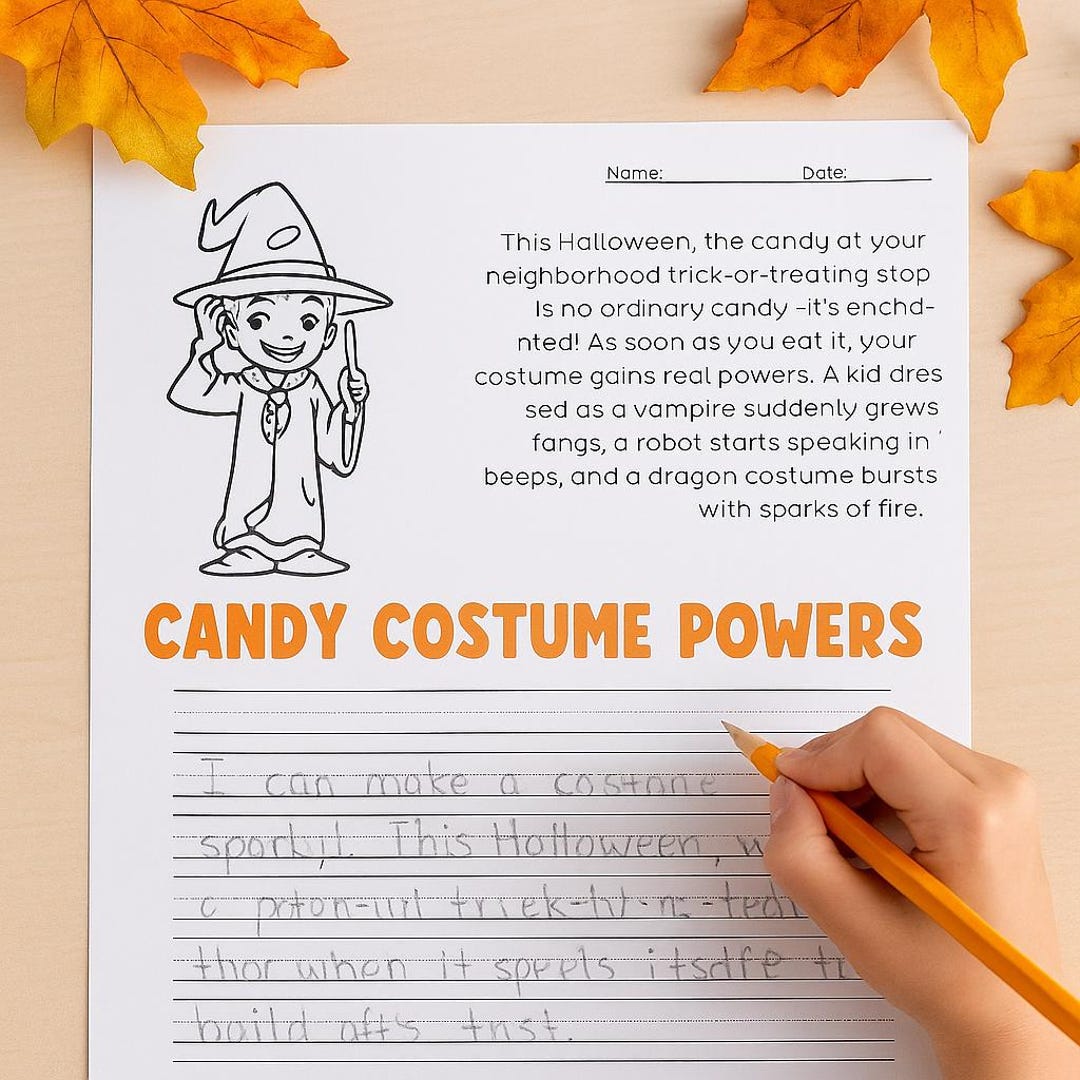 Candy Costume Powers Writing Prompt | Fun Halloween Literacy Activity ...