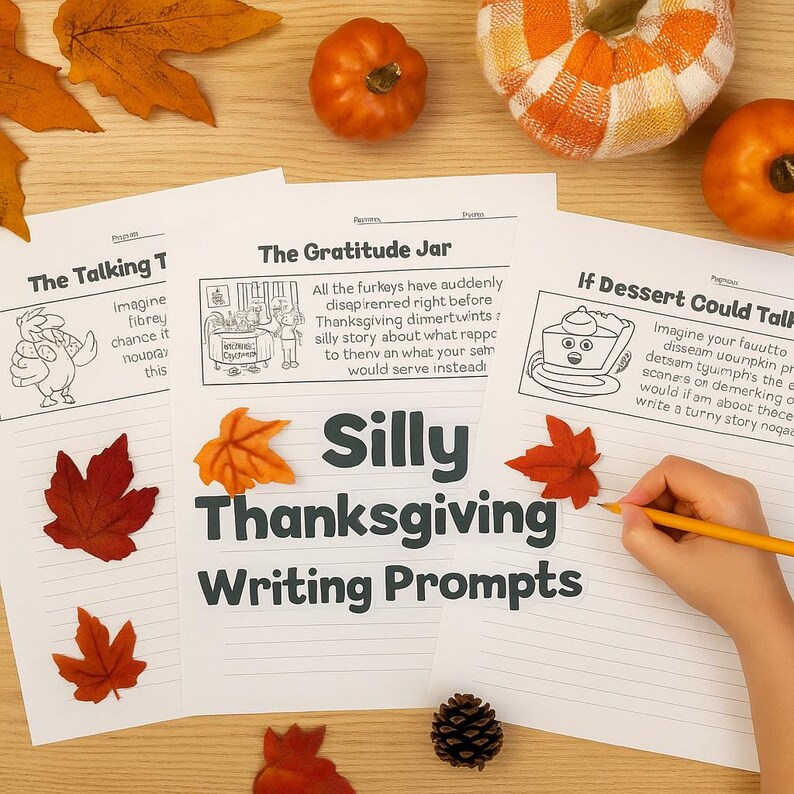 Funny Thanksgiving Writing Prompts: Creative Holiday Worksheets (3-pack ...