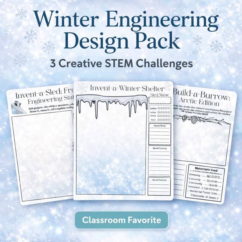 Winter Engineering Design Challenge | Arctic STEM Drawing & Writing ...