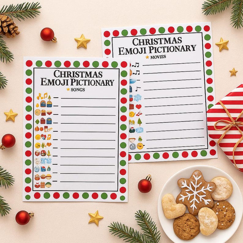 Christmas Emoji Pictionary Movies & Songs Duo | 2-game Pack | Holiday ...