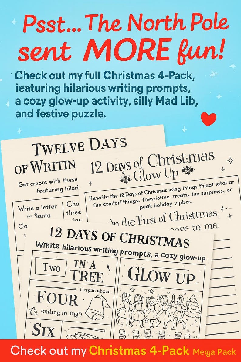 12 Days of Christmas Writing Challenge | Holiday Writing Prompts - Etsy
