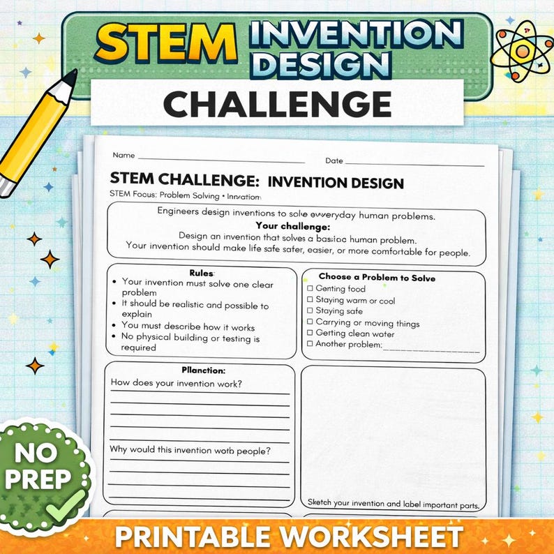 STEM Invention Design Challenge | Problem Solving & Innovation Activity ...